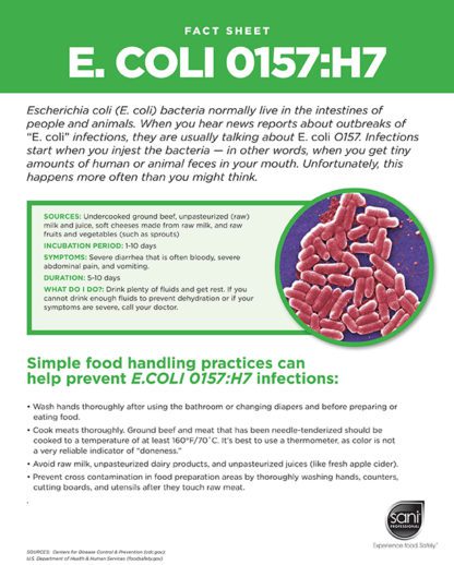 E Coli Fact Sheet , All about E Coli 0757:H7 - Sani Professional.