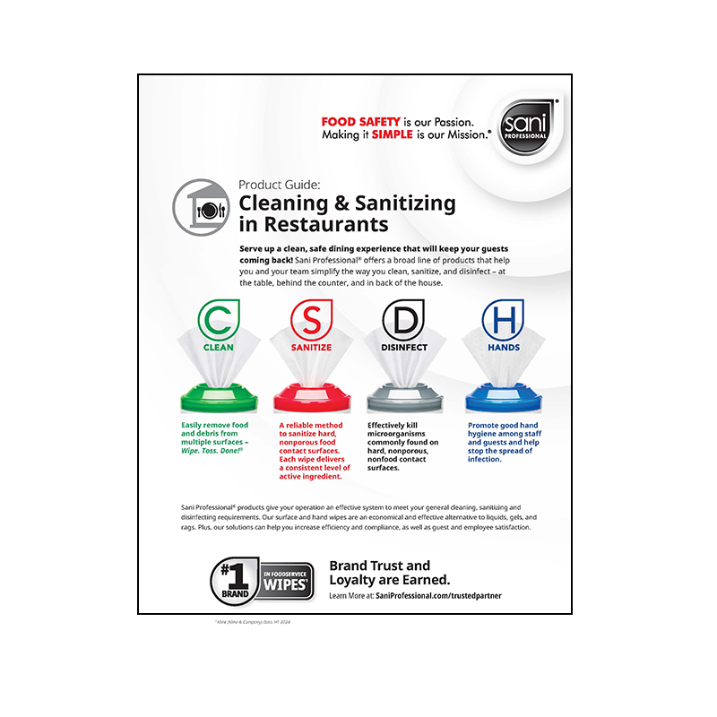 Product Guide: Foodservice in Restaurants - Sani Professional.